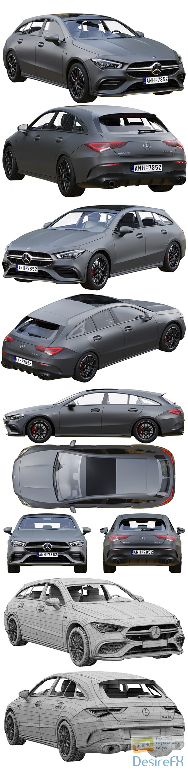 Download Mercedes-Benz AMG CLA 35 Shooting Brake 3D Model - DesireFX.COM