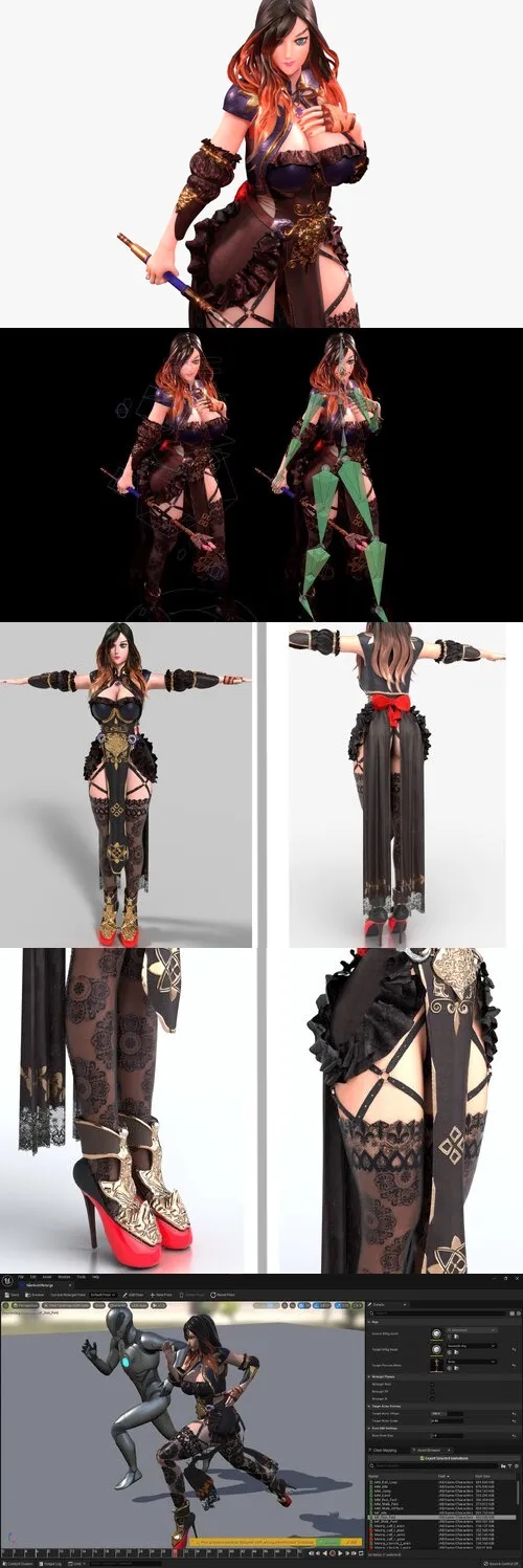 Download Anime Fantasy Sorceress Nienke Rigged 3D Character model Model ...