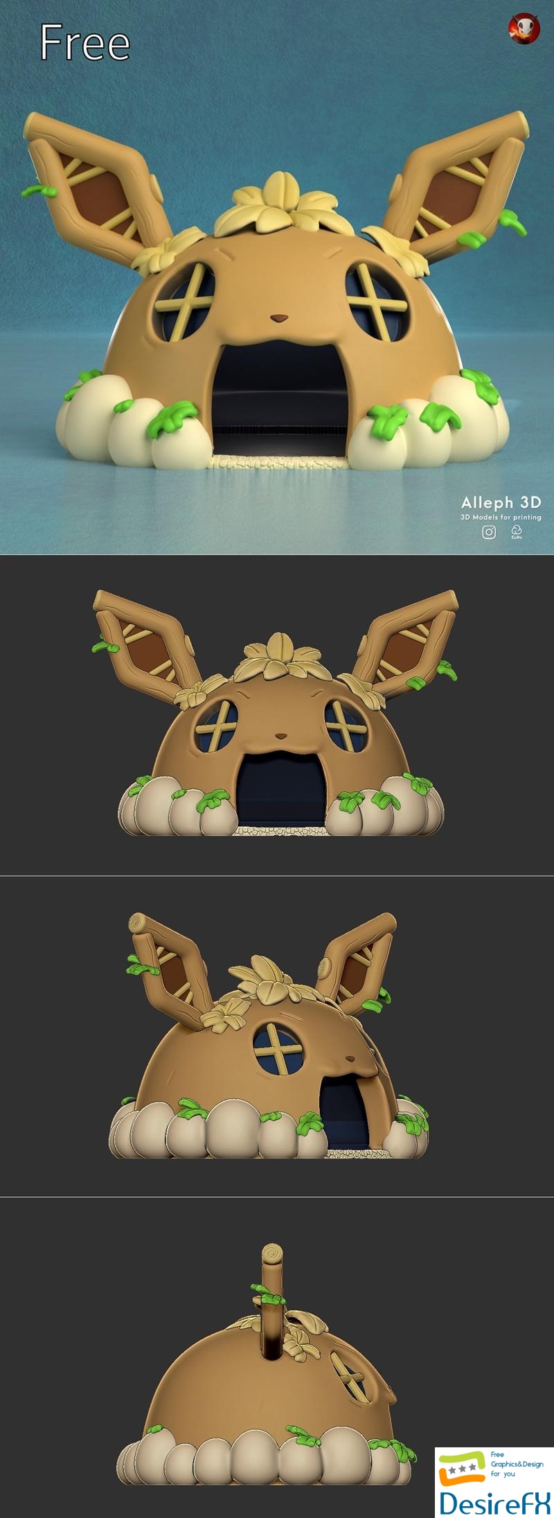 Download Pokemon eevee house 3D Print - DesireFX.COM