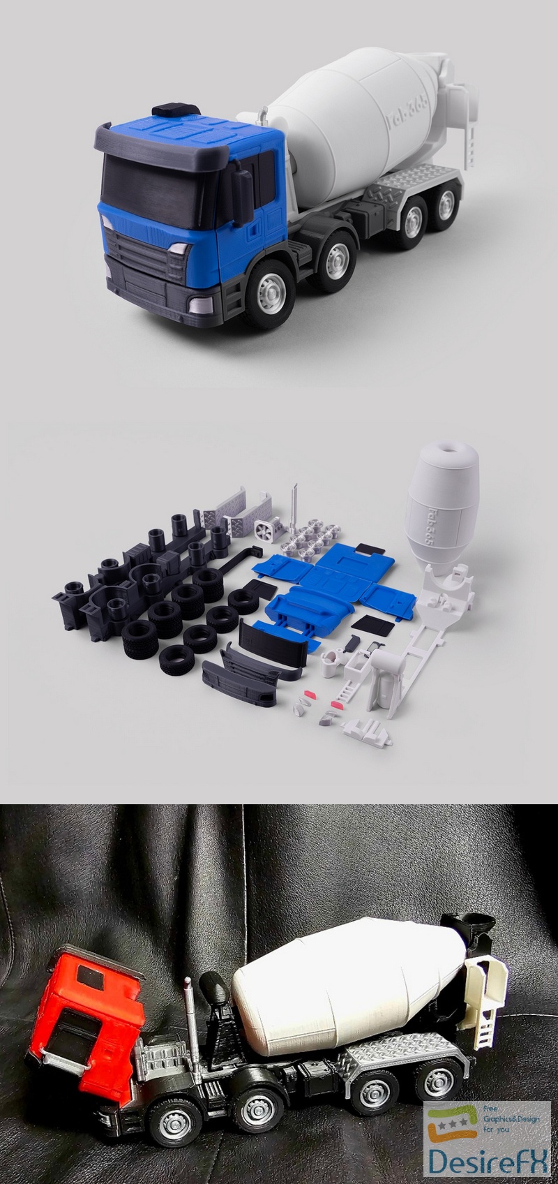 Download Ready-Mixed Concrete Truck - 3D Print - DesireFX.COM