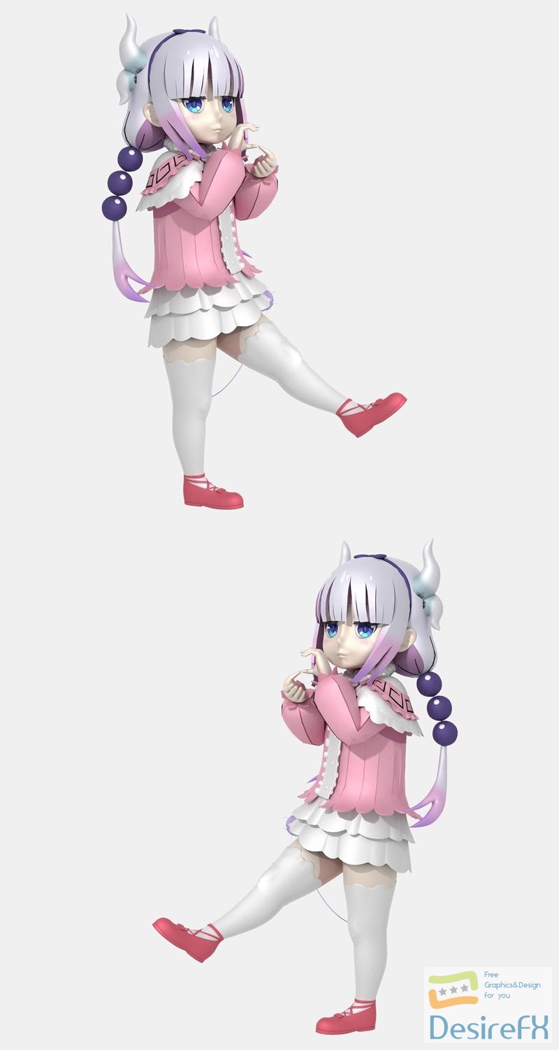 Download Miss kobayashis dragon maid kanna 3D Print - DesireFX.COM
