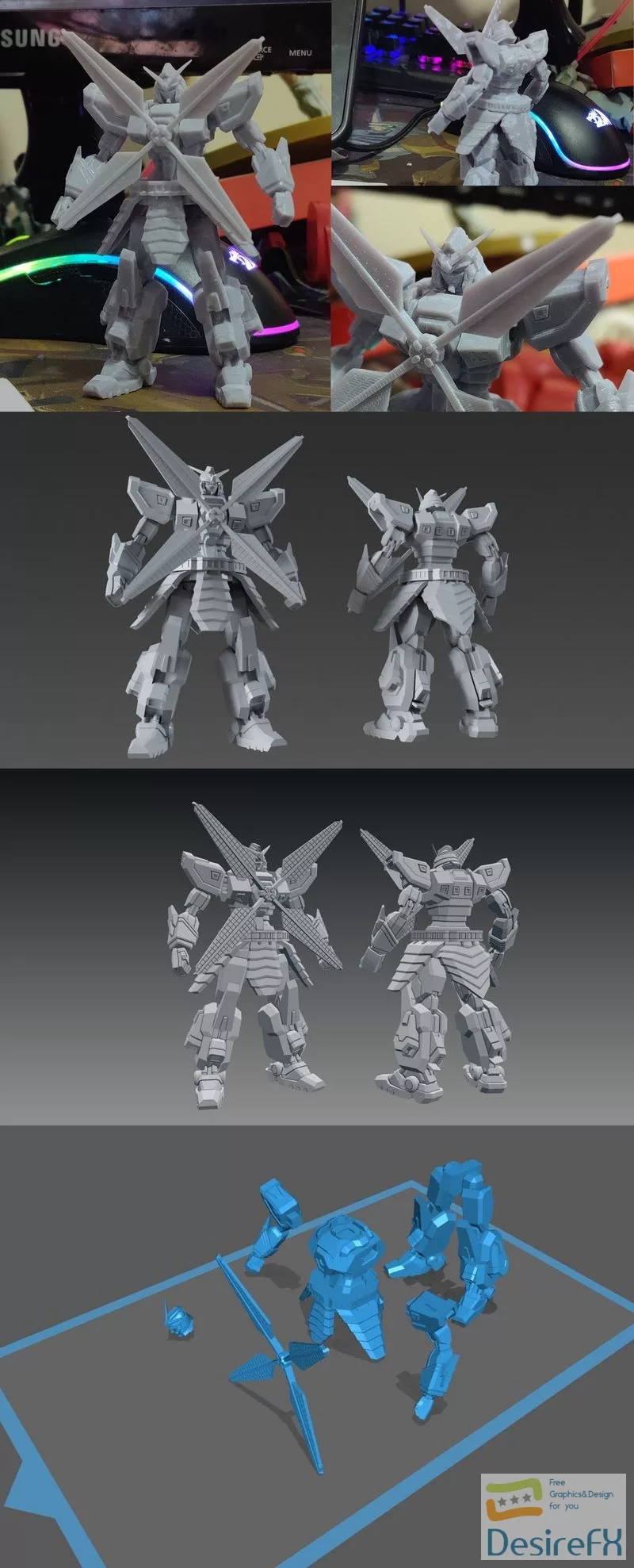 Download Nether Gundam Redesign 3D Print - DesireFX.COM