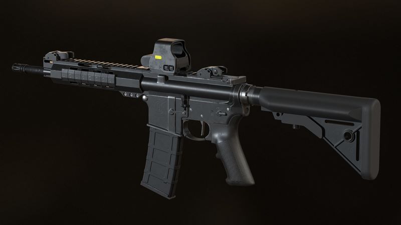 Download AR-15 Assault Rifle low-poly 3d model - DesireFX.COM