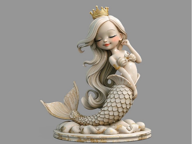 Download A beautiful mermaid figurine - 3D Print - DesireFX.COM