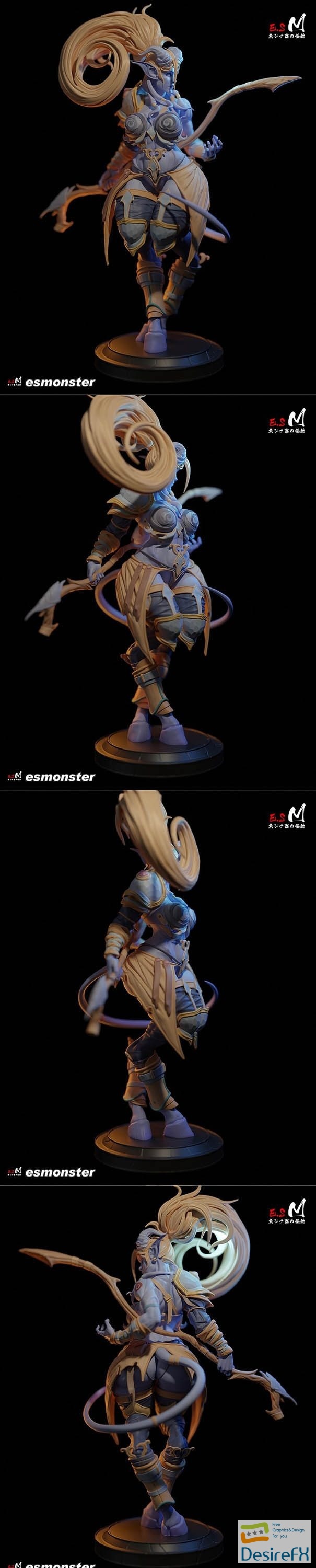 Download E.S Monster – A2 (includes 3 versions) – 3D Print - DesireFX.COM