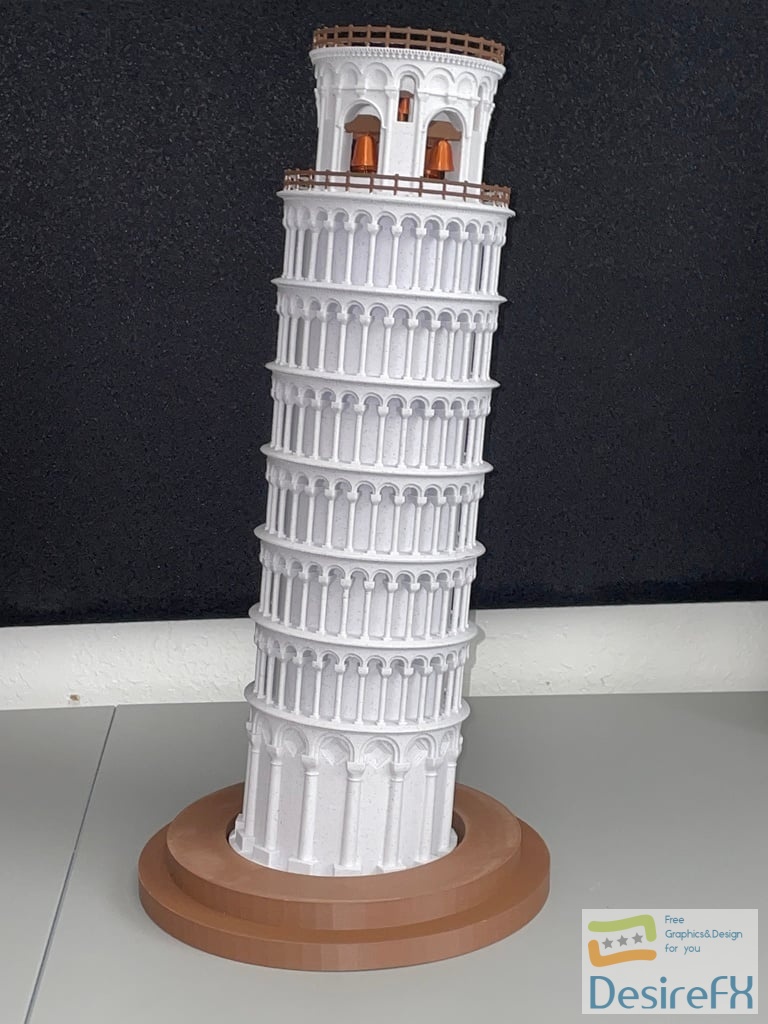 Download The Leaning Tower of Pisa - 3D Print - DesireFX.COM