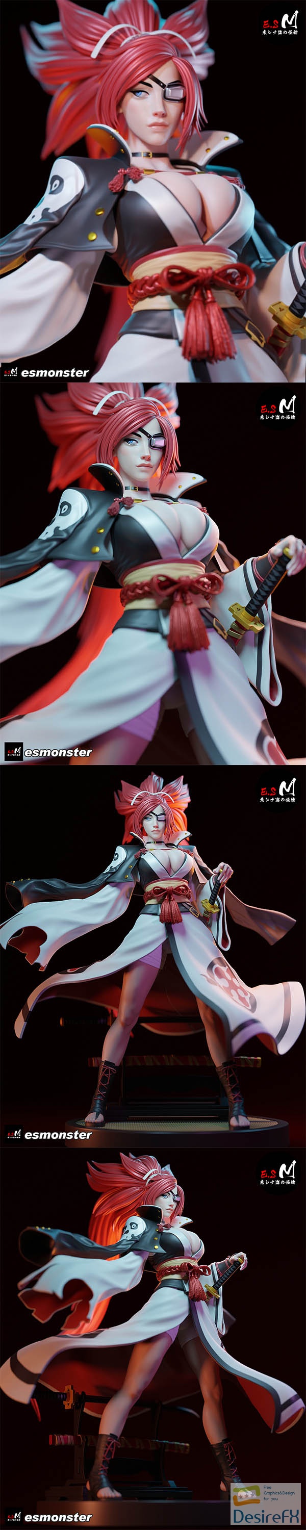Download E.S Monster – Baiken – 3D Print - DesireFX.COM